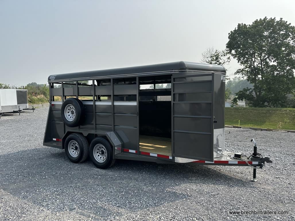 Valley Charcoal Stock Trailer 12K Bumper Pull 6 Ft 8 In X 16 Ft