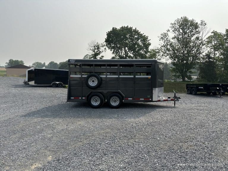 Valley Charcoal Stock Trailer 12K Bumper Pull 6 Ft 8 In X 16 Ft