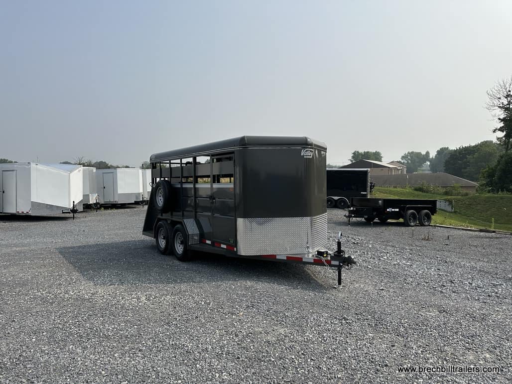 Valley Charcoal Stock Trailer 12K Bumper Pull 6 Ft 8 In X 16 Ft