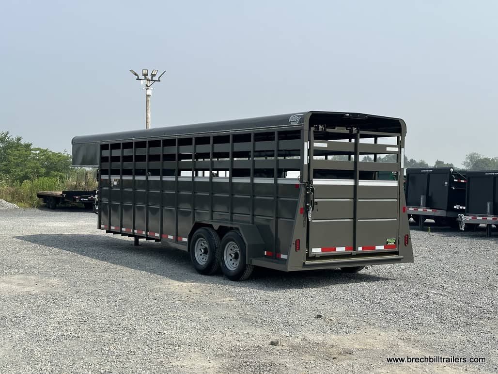 Valley 14K Gooseneck Stock Trailer 7ftx24ft, 7ft Tall Sides