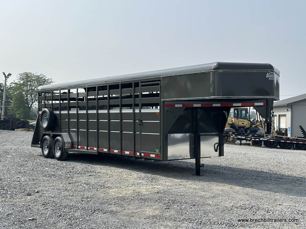 Valley 14K Gooseneck Stock Trailer 7ftx24ft, 7ft Tall Sides