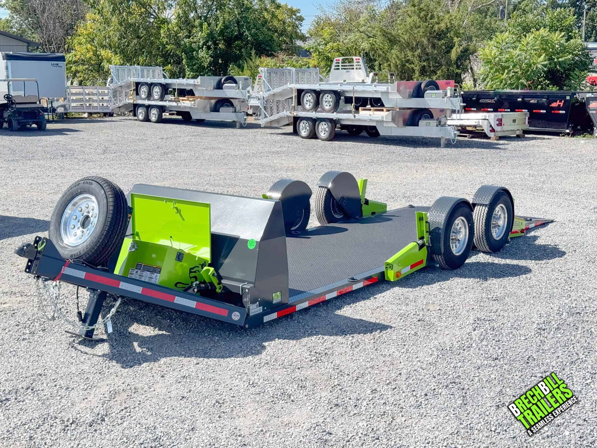 FlatTrak FCH8022 22ft Deck Trailer W/ Winch, 14K GVWR, LED