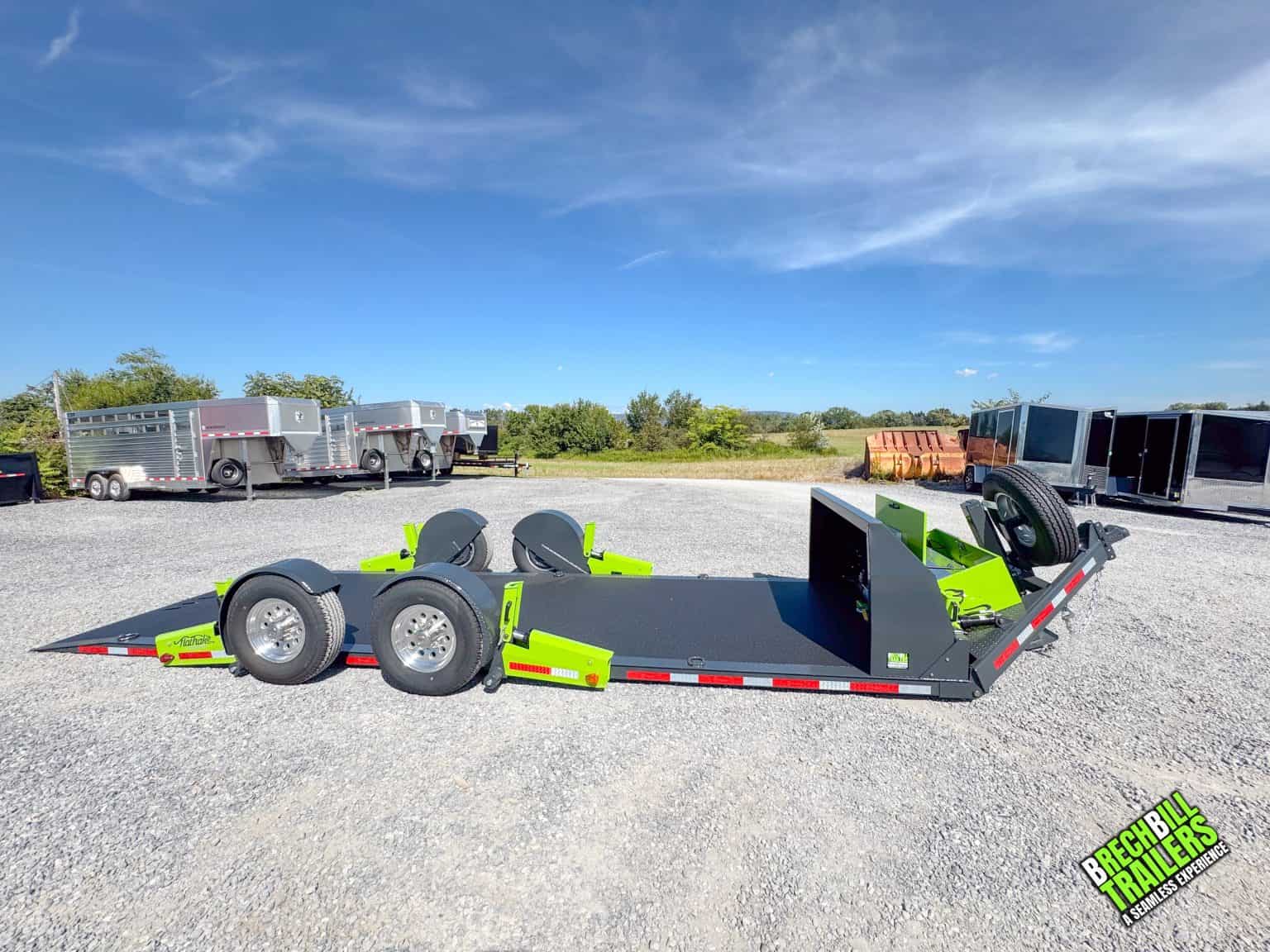 FlatTrak FCH8022 22ft Deck Trailer W/ Winch, 14K GVWR, LED