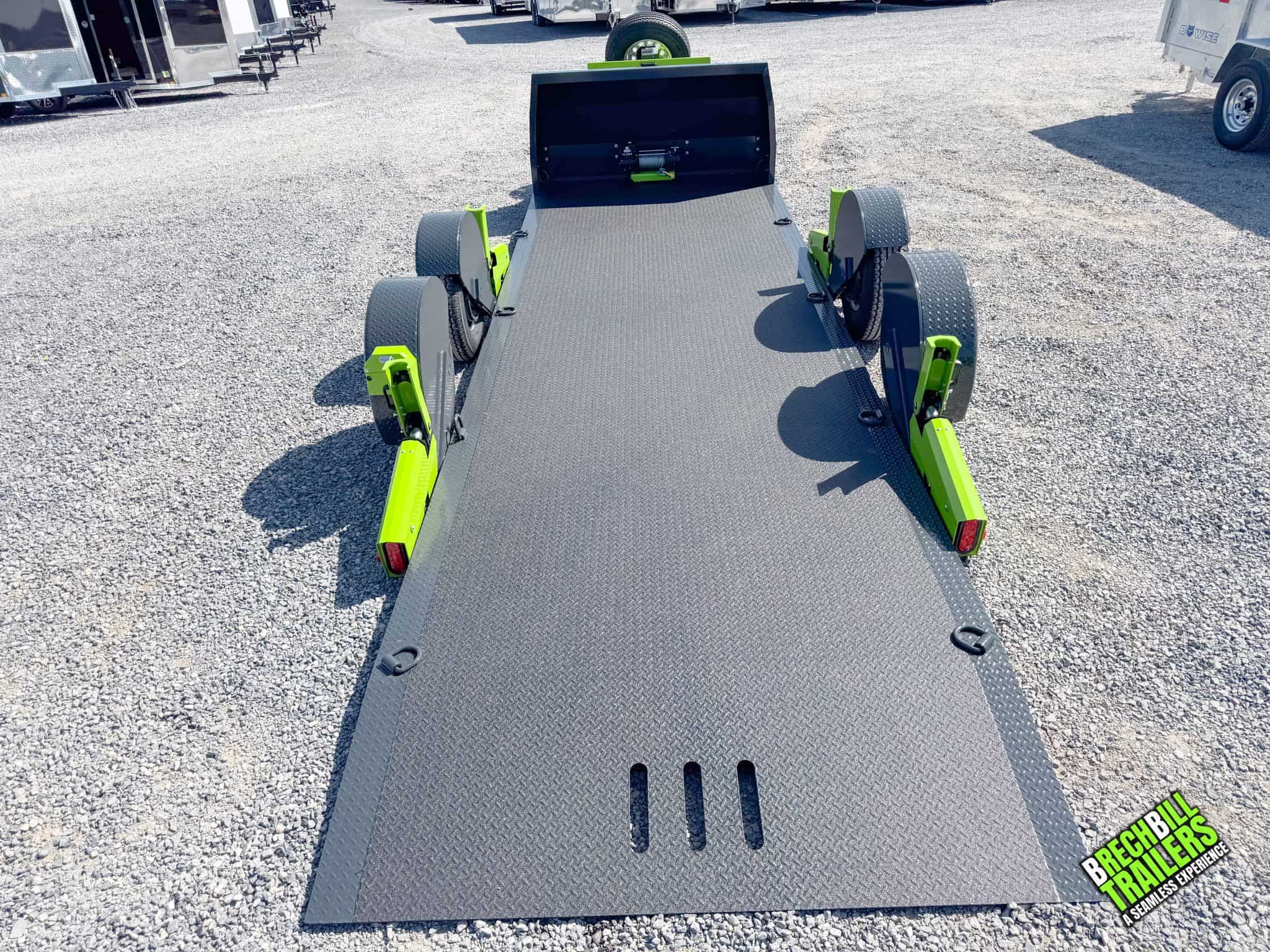 FlatTrak FCH8022 22ft Deck Trailer W/ Winch, 14K GVWR, LED