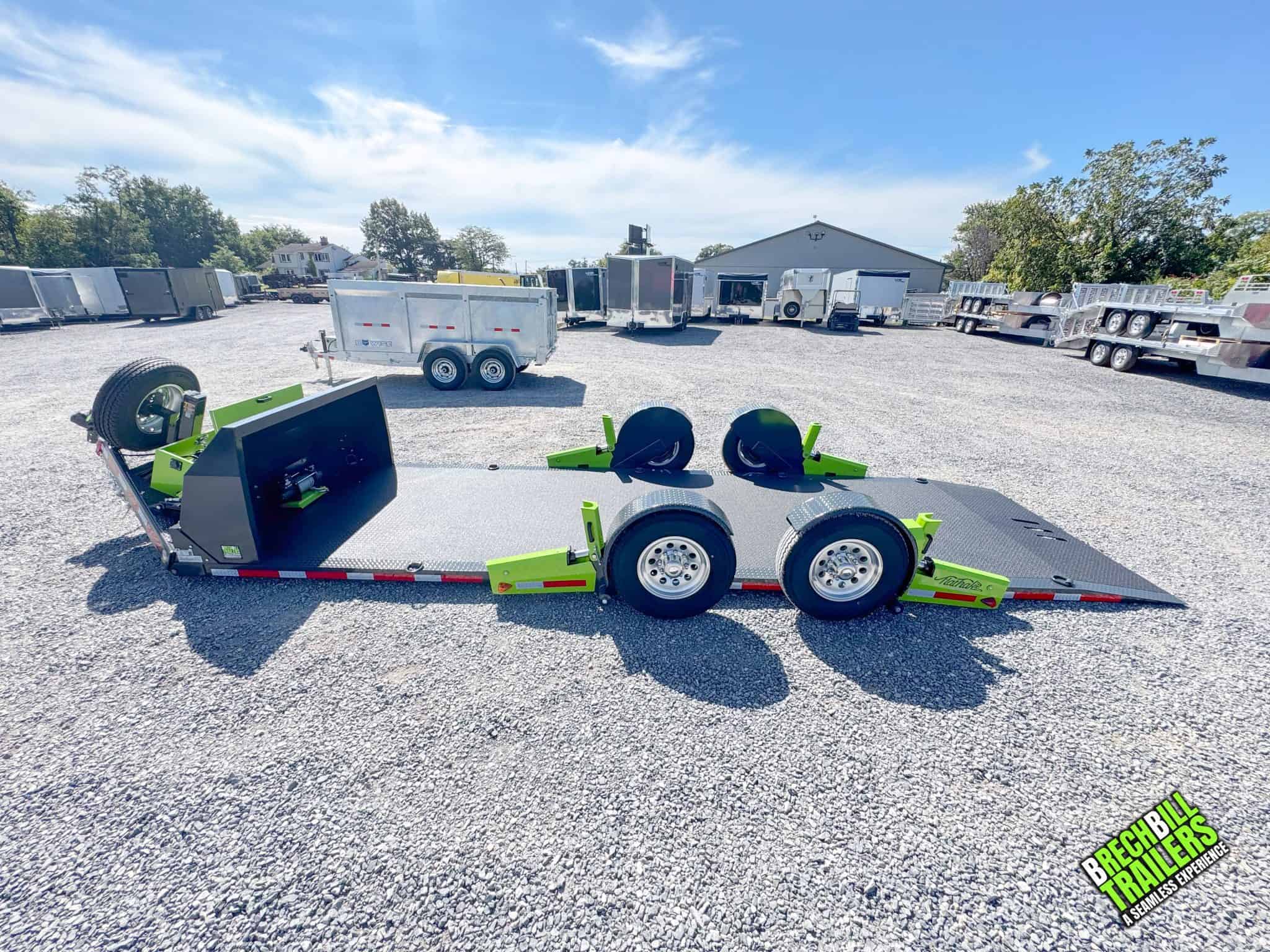 FlatTrak FCH8022 22ft Deck Trailer W/ Winch, 14K GVWR, LED