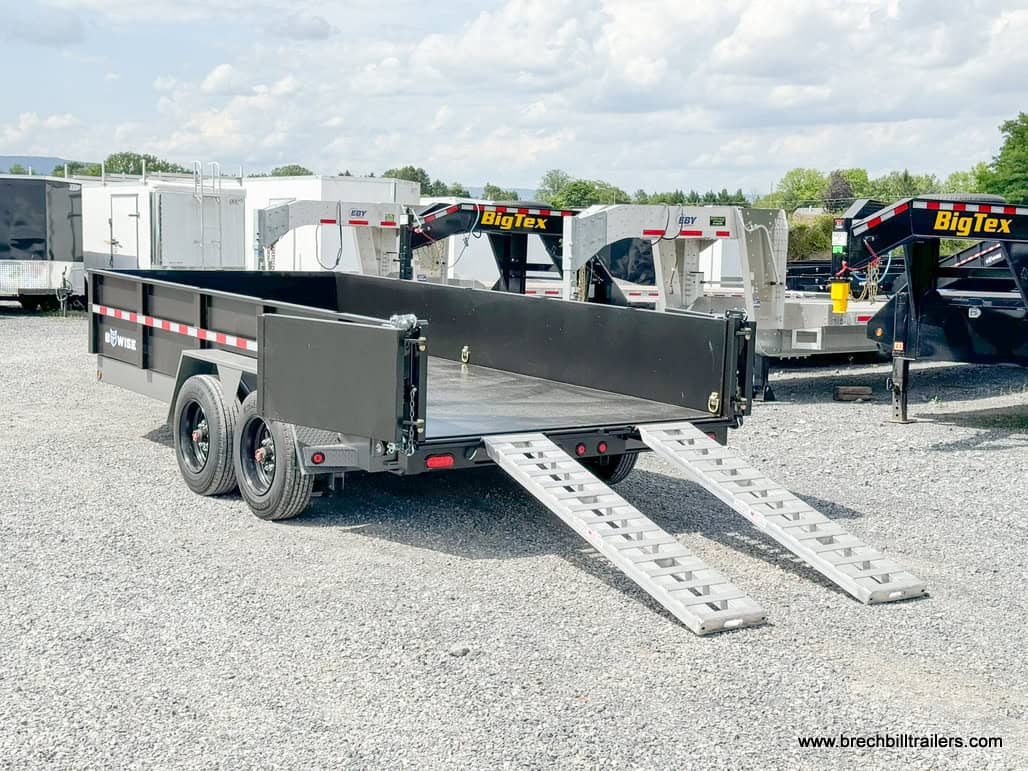 Bwise 7×16 Dump Trailer 17.6K With 3-Way Combo Gate For Sale