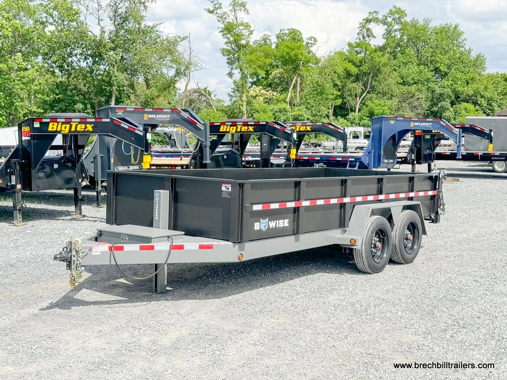 Bwise 7×16 Dump Trailer 17.6K With 3-Way Combo Gate For Sale
