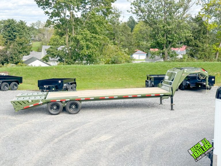 Horizon 26ft Gooseneck Trailer – Military Green, 15,680 Lbs GVWR