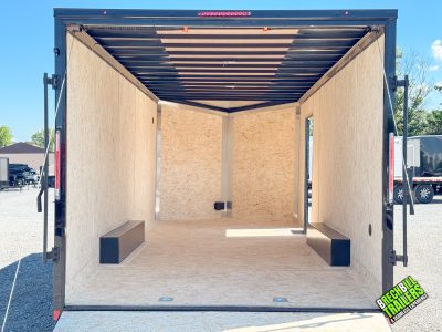 Charcoal 8.5x20 V-Nose Cargo Trailer W/ Ramp & Black Trim