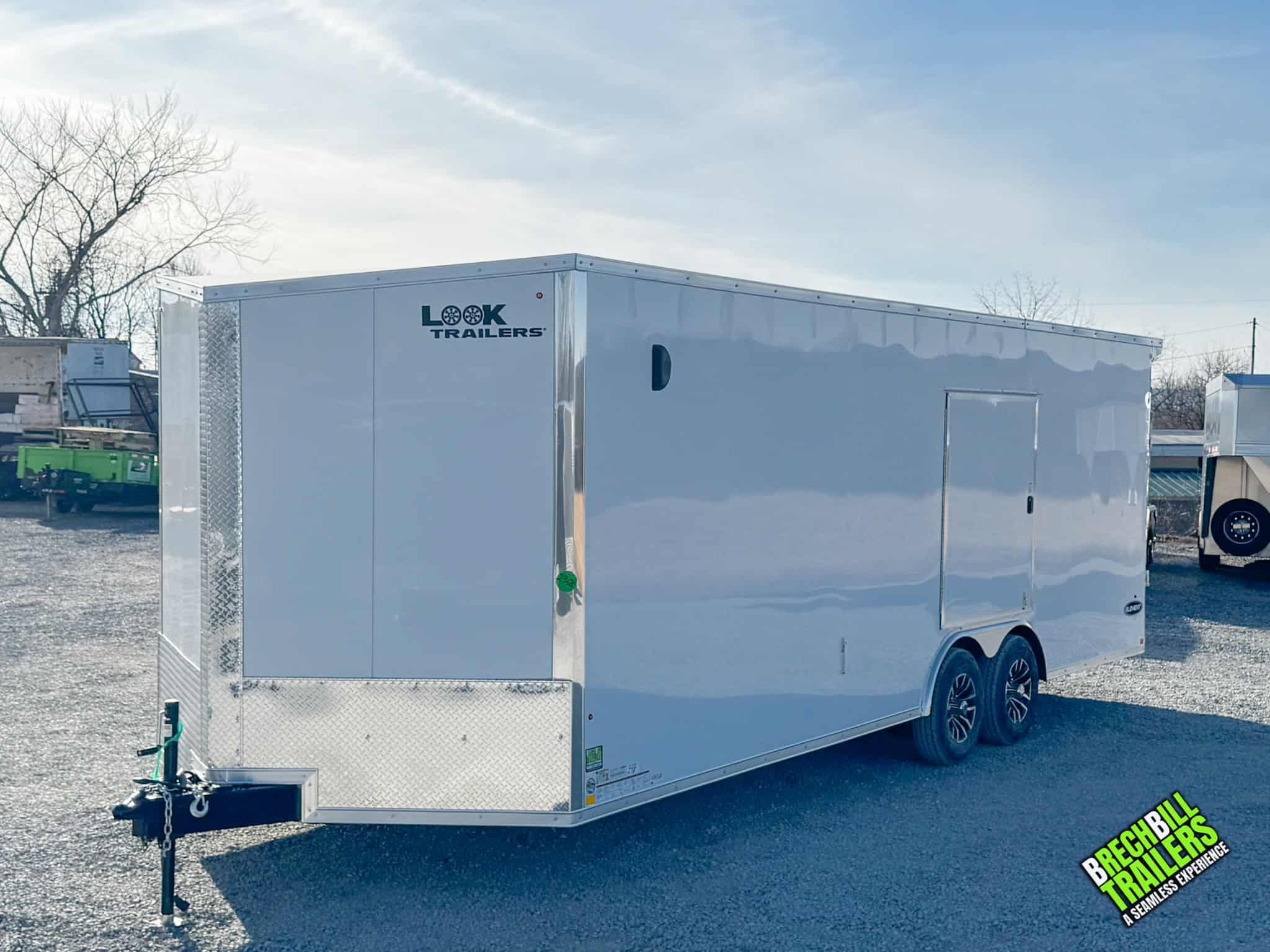 8.5x24 White Enclosed Trailer W/ Composite Exterior Upgrade