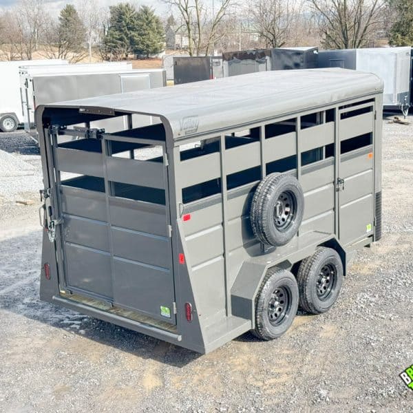 Valley 6x14ft Stock Trailer, Charcoal Finish, Black Out PKG
