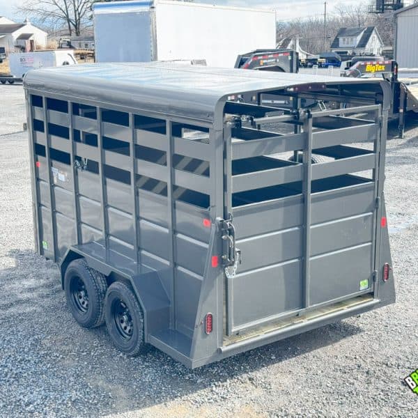 Valley 7×14 High Side Stock Trailer 26814 Black Out PKG