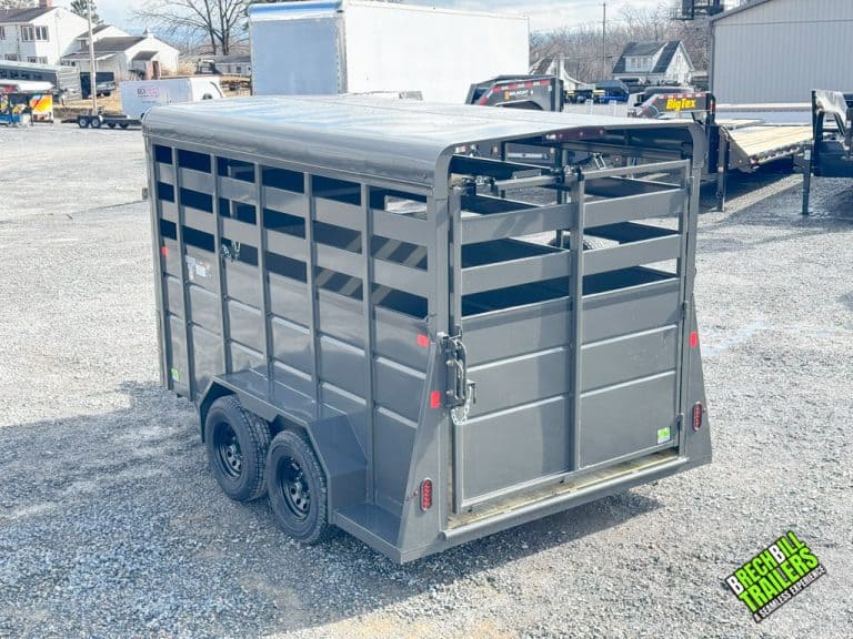 Valley 7×14 High Side Stock Trailer 26814 Black Out PKG