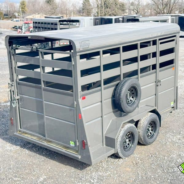 Valley 7×14 High Side Stock Trailer 26814 Black Out PKG
