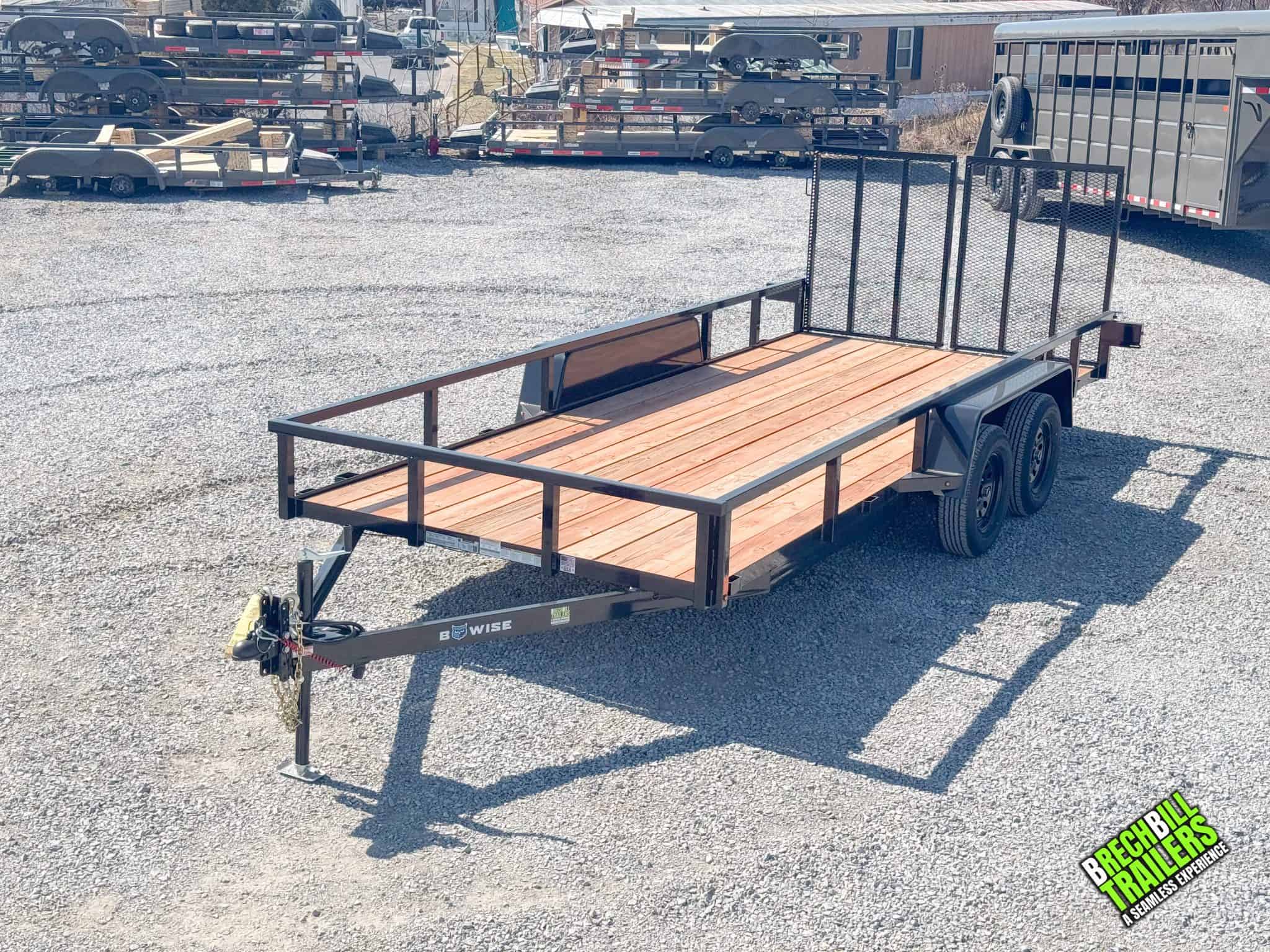 Bwise 18 Ft Utility Trailer 7K With Split Landscape Gate