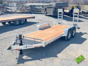 Galvanized Bwise 14K 7×18 HD Skid Loader Trailer