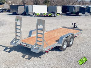 Galvanized Bwise 14K 7×18 HD Skid Loader Trailer