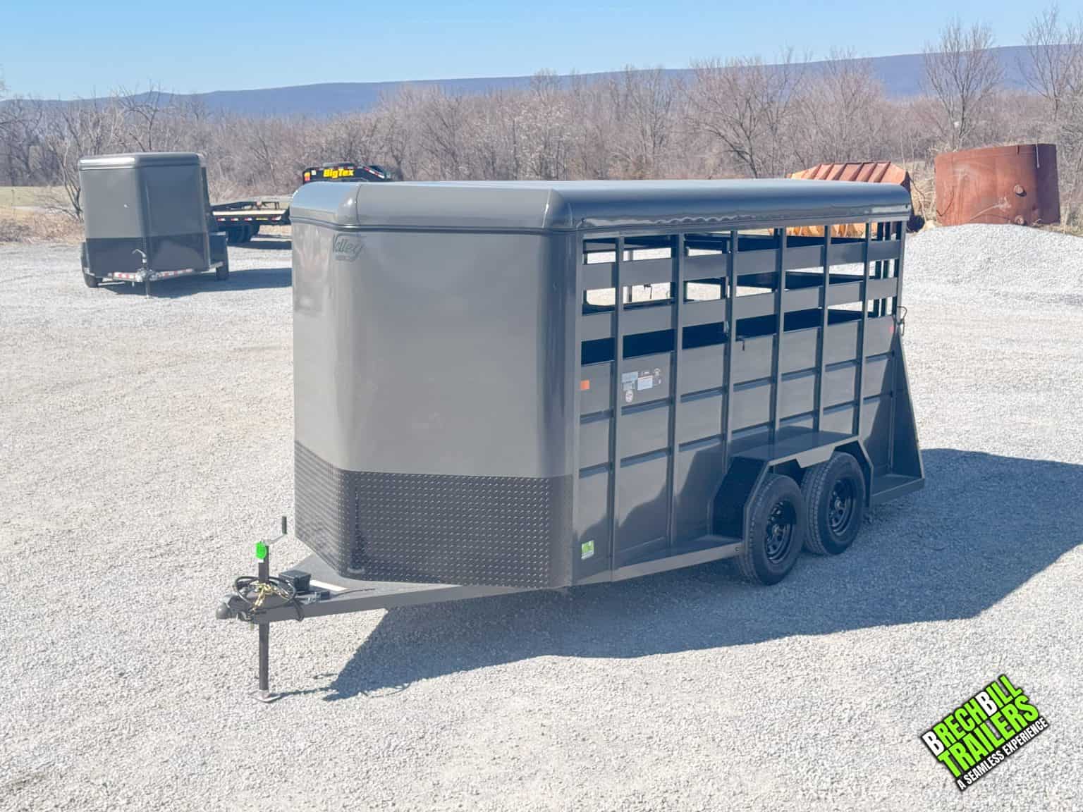 New Valley 26816 Livestock Trailer, 7K GVWR, Charcoal, 16ft