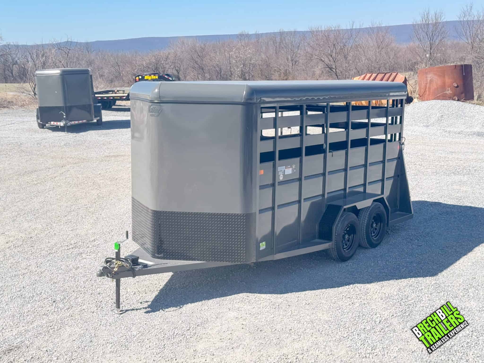 New Valley 26816 Livestock Trailer, 7K GVWR, Charcoal, 16ft