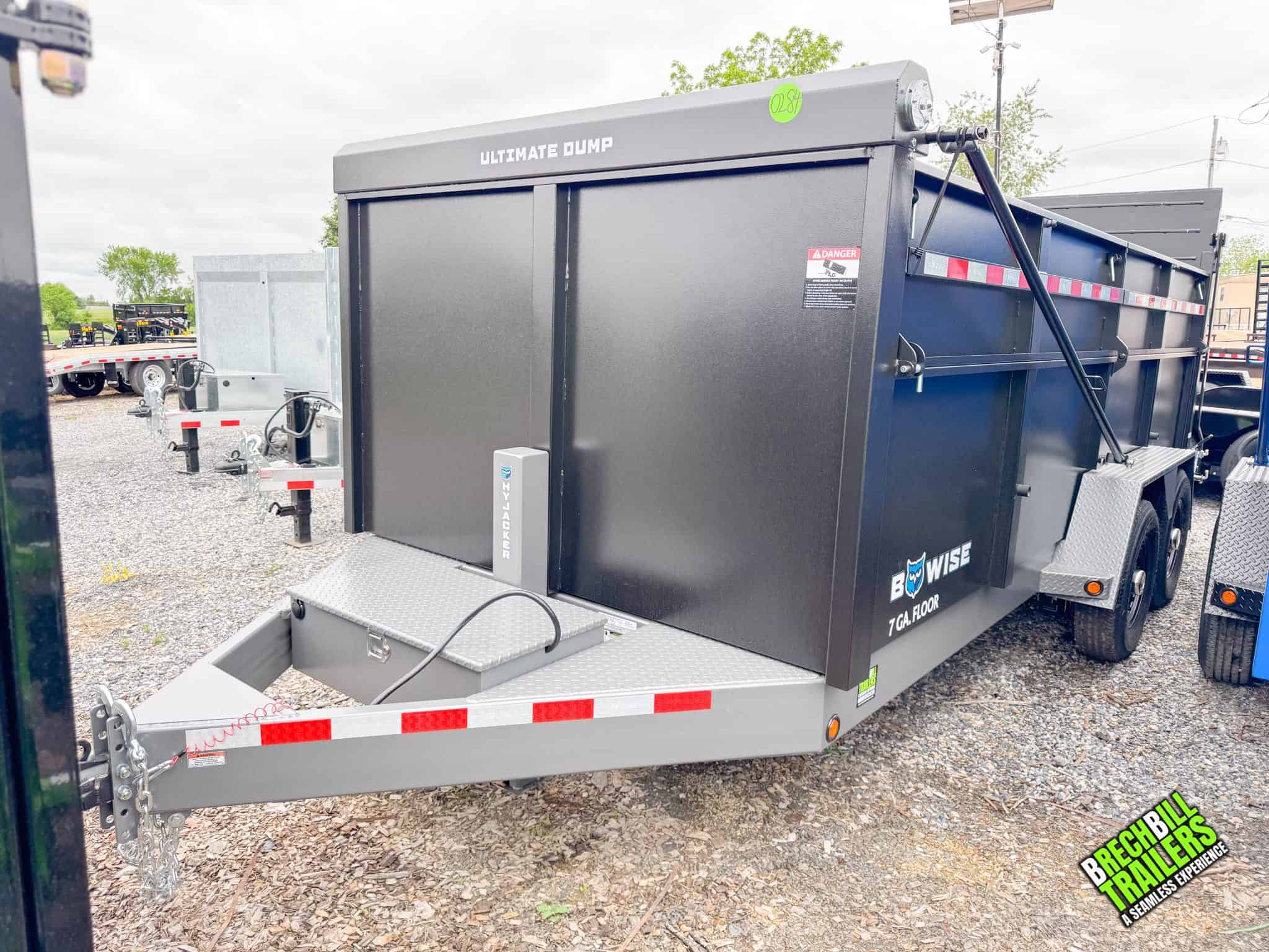 Bwise DU16-15 Ultimate Dump Trailer: Hydraulic Ramp, Steel Frame