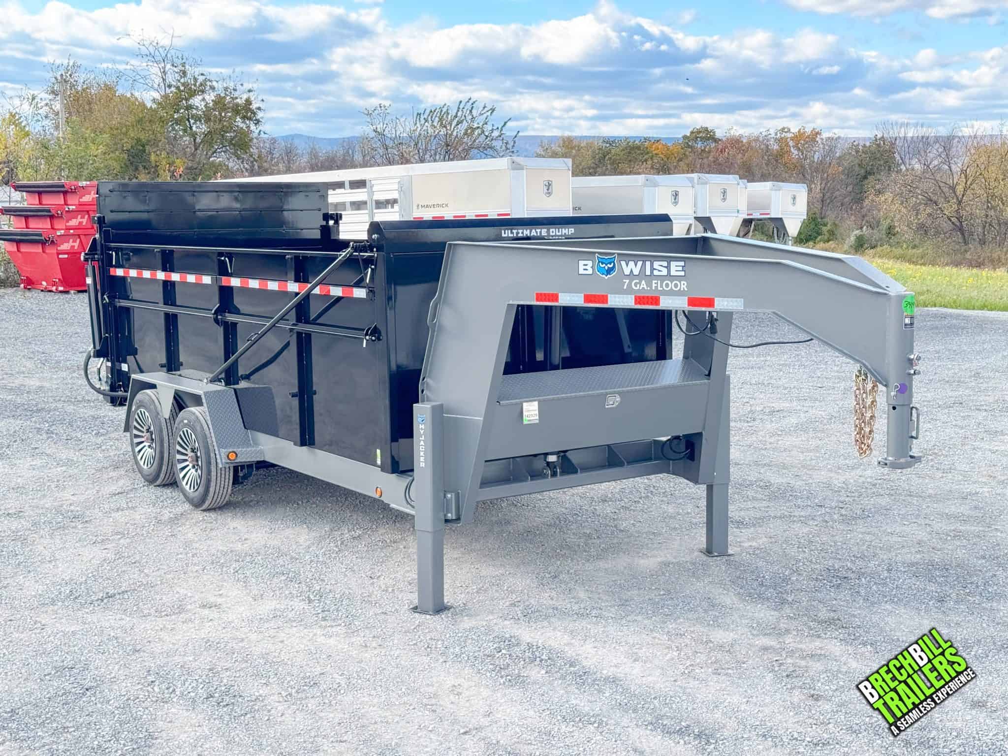 Bwise 16' Dump Trailer | 8K Axles, 19200 GVWR, DUTG16-19