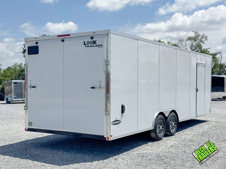8.5x24 White Enclosed Trailer W/ Composite Exterior Upgrade