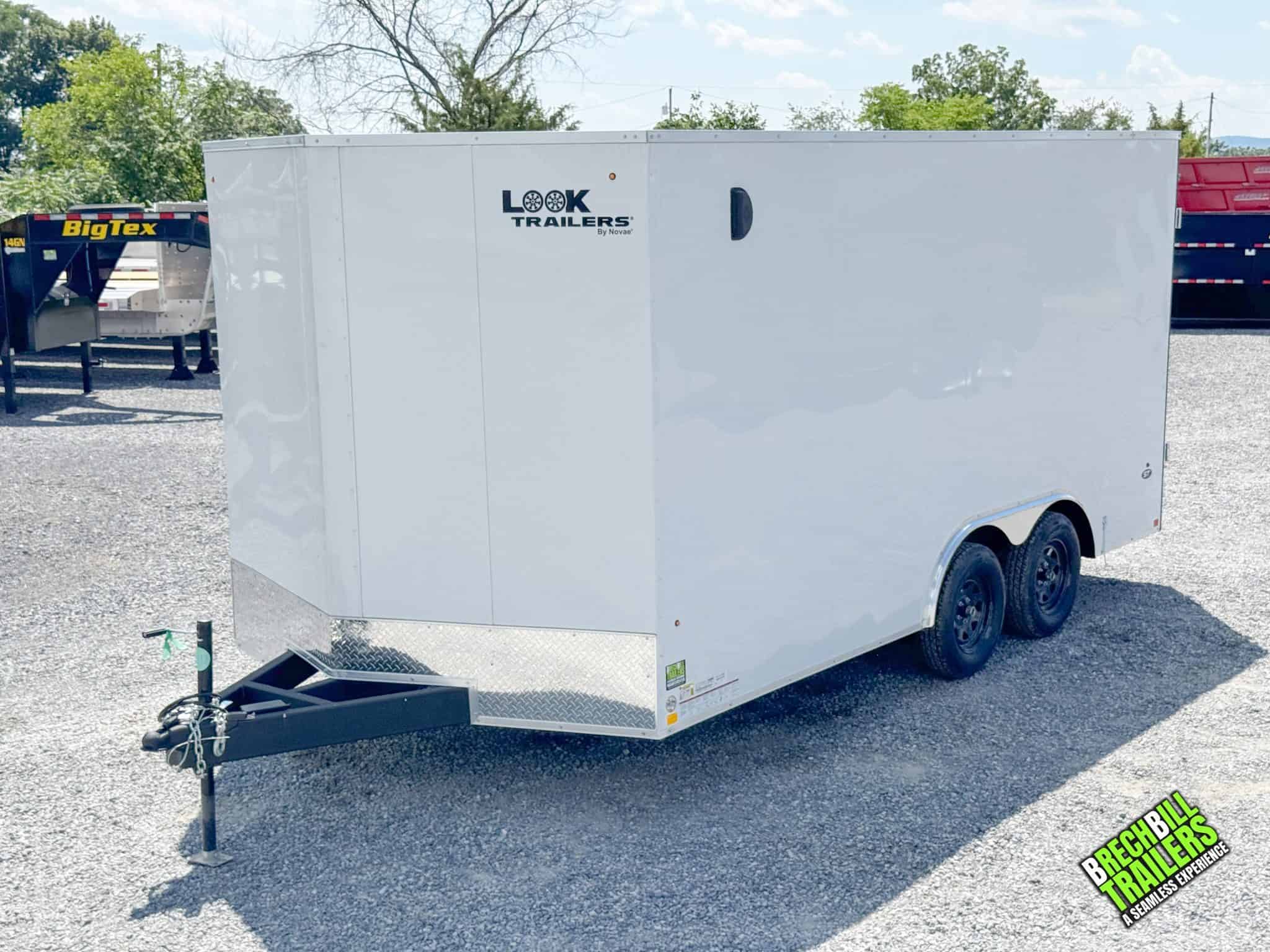 Look 7x16 Enclosed Trailer | Barn Doors | White Finish