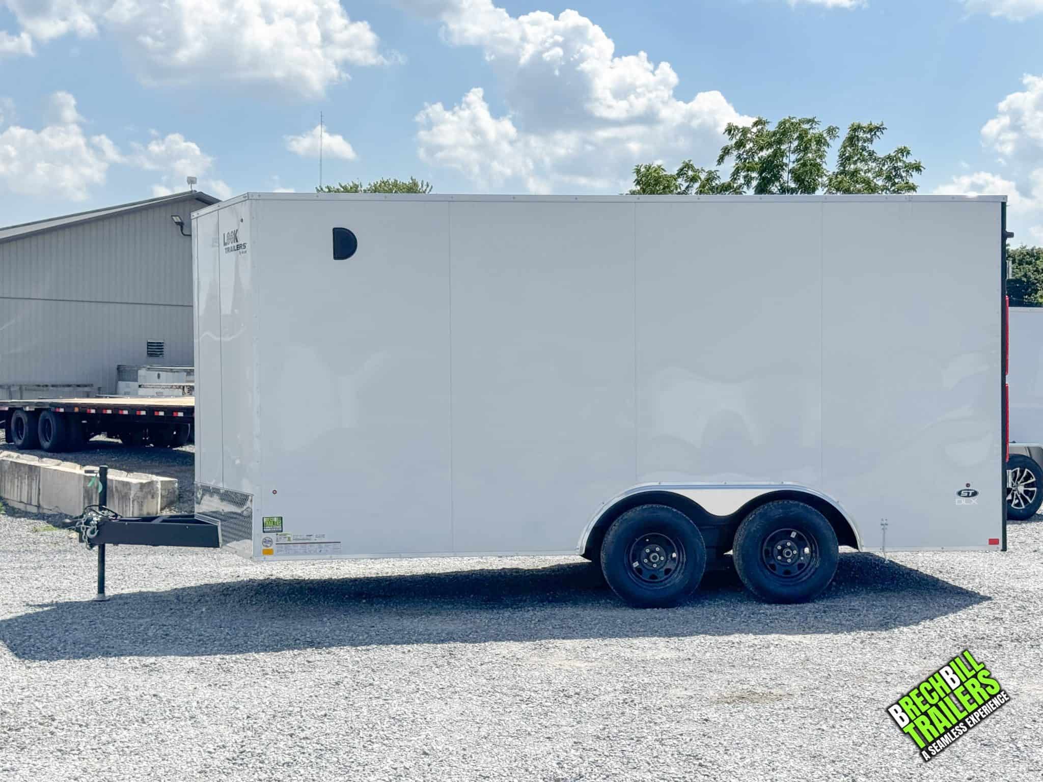 Look 7x16 Enclosed Trailer | Barn Doors | White Finish