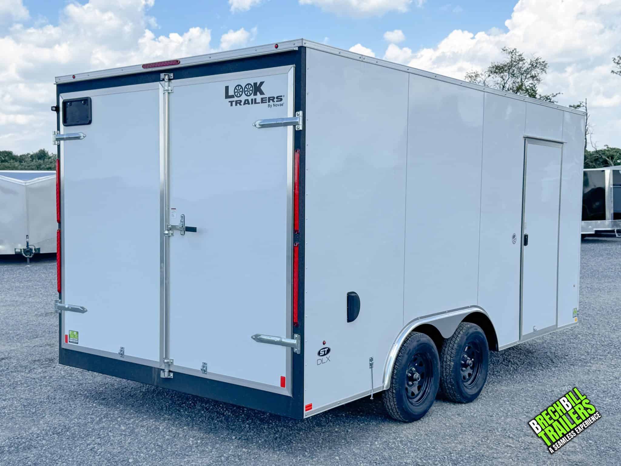 Look 7x16 Enclosed Trailer | Barn Doors | White Finish