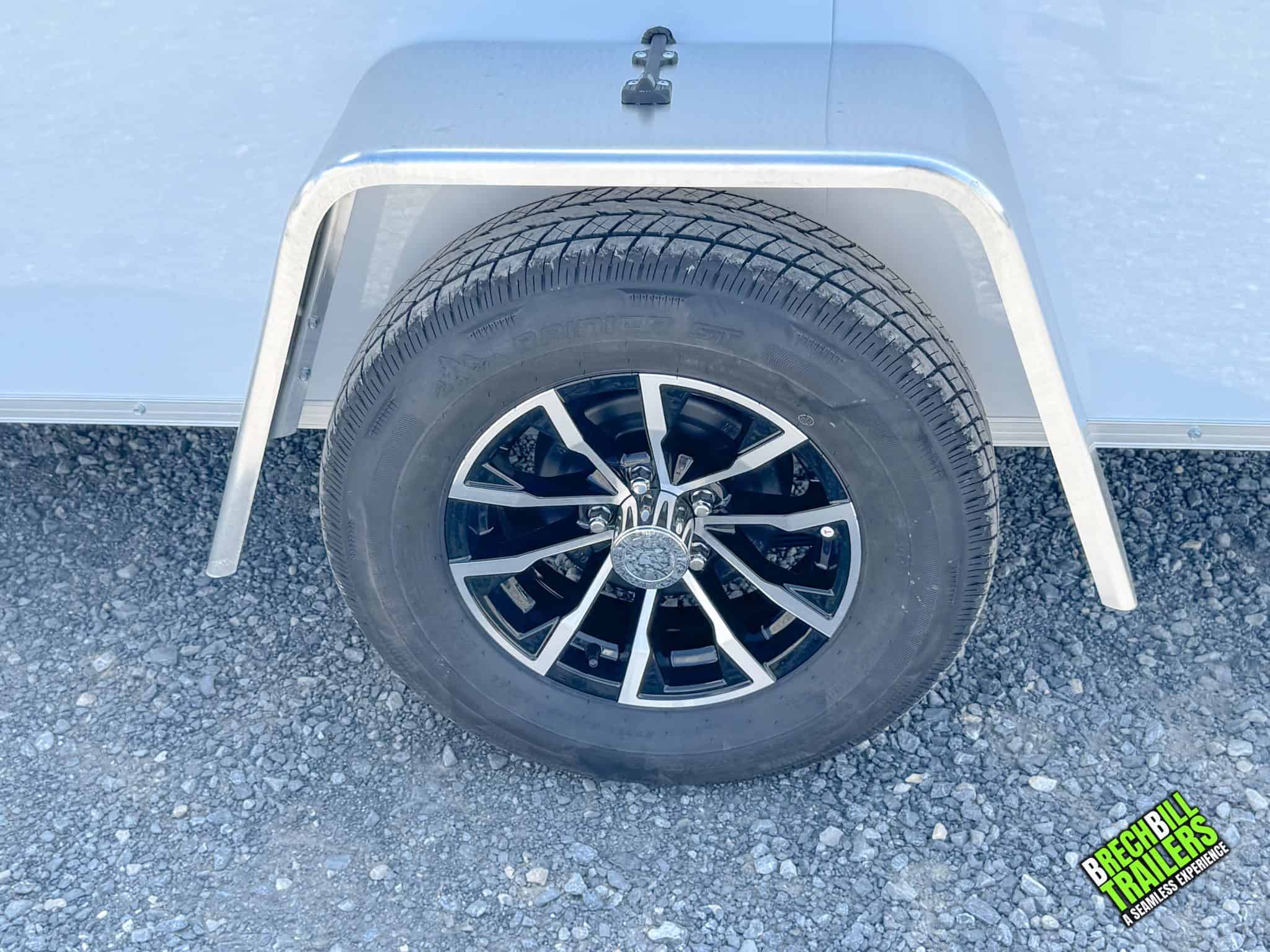Look ST DLX 7x12 White Enclosed Trailer | Black Wheels