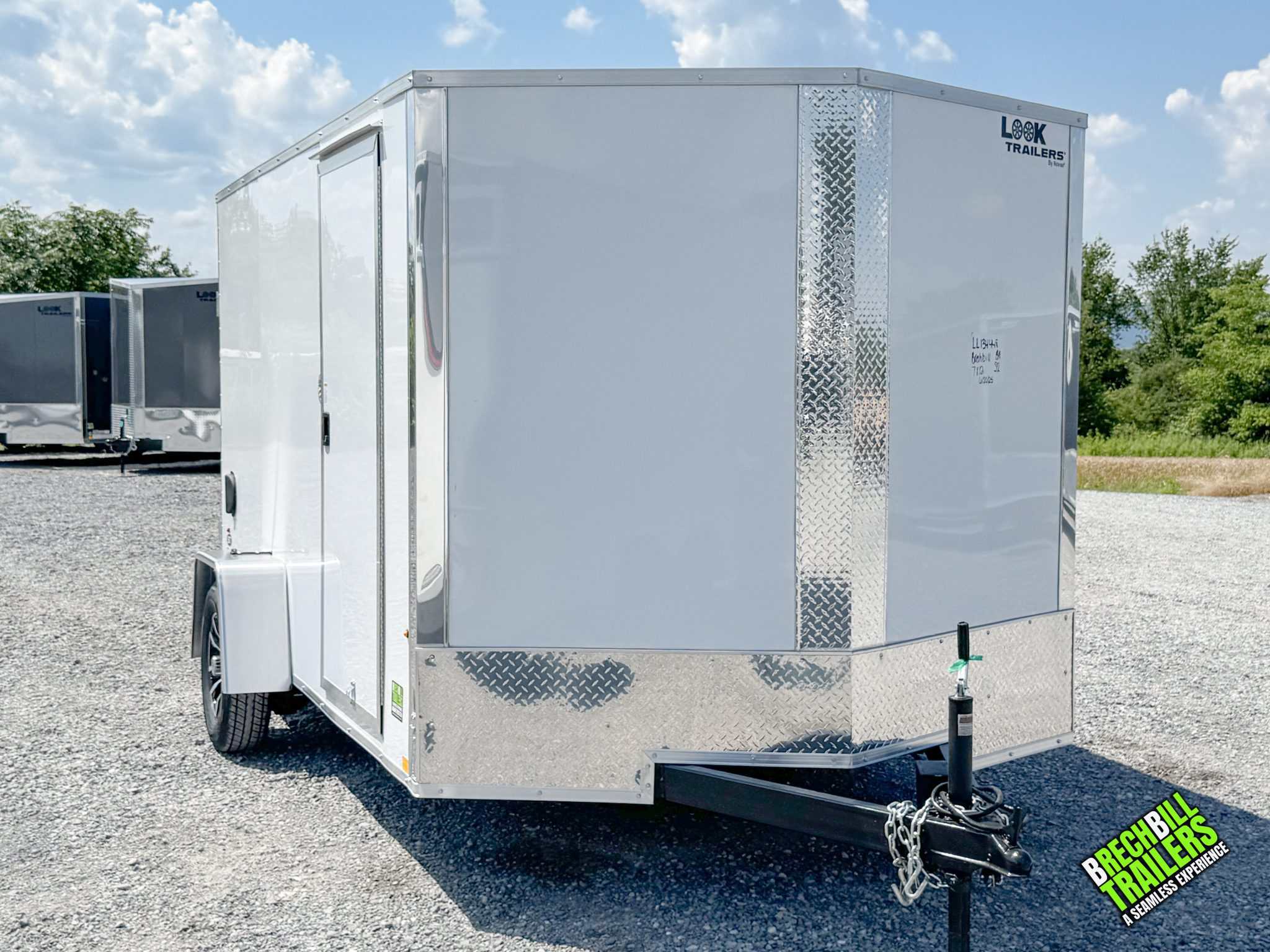 Look ST DLX 7x12 White Enclosed Trailer | Black Wheels
