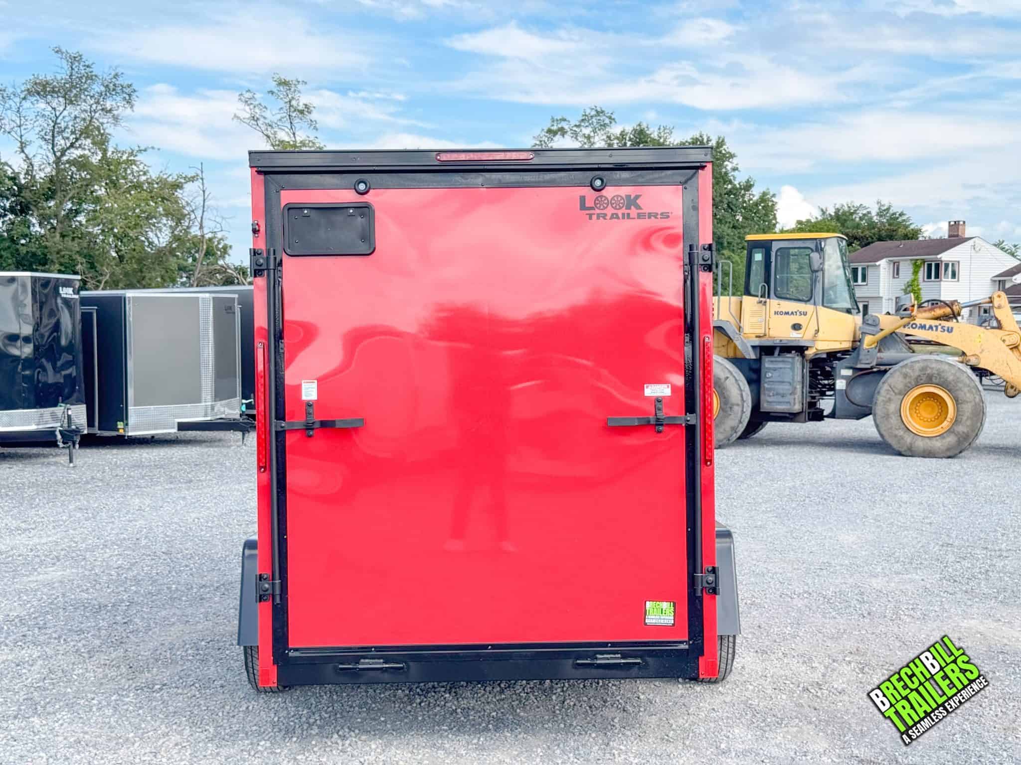 6x12 Red Enclosed Trailer With Black Trim, D-Rings & More