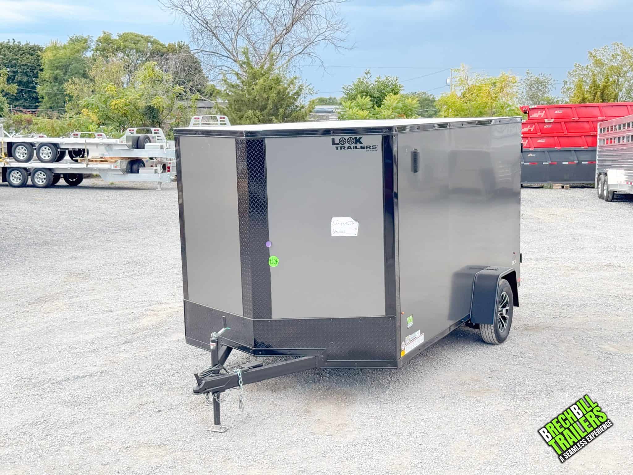 7x12 Look ST DLX Enclosed Trailer – Charcoal, Black Trim
