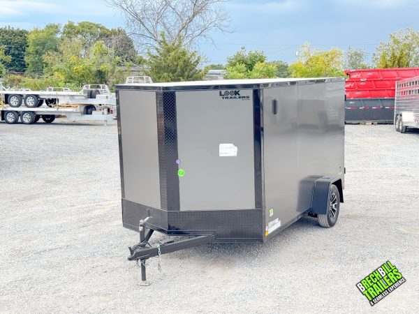 7x12 Look ST DLX Enclosed Trailer – Charcoal, Black Trim