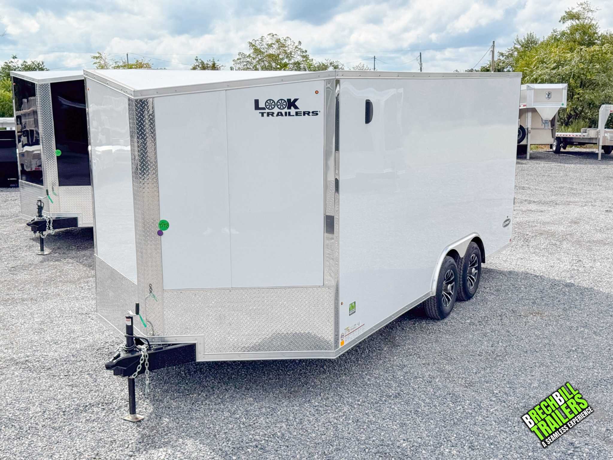 8.5x18 White Enclosed V-Nose Trailer W/ Composite Exterior