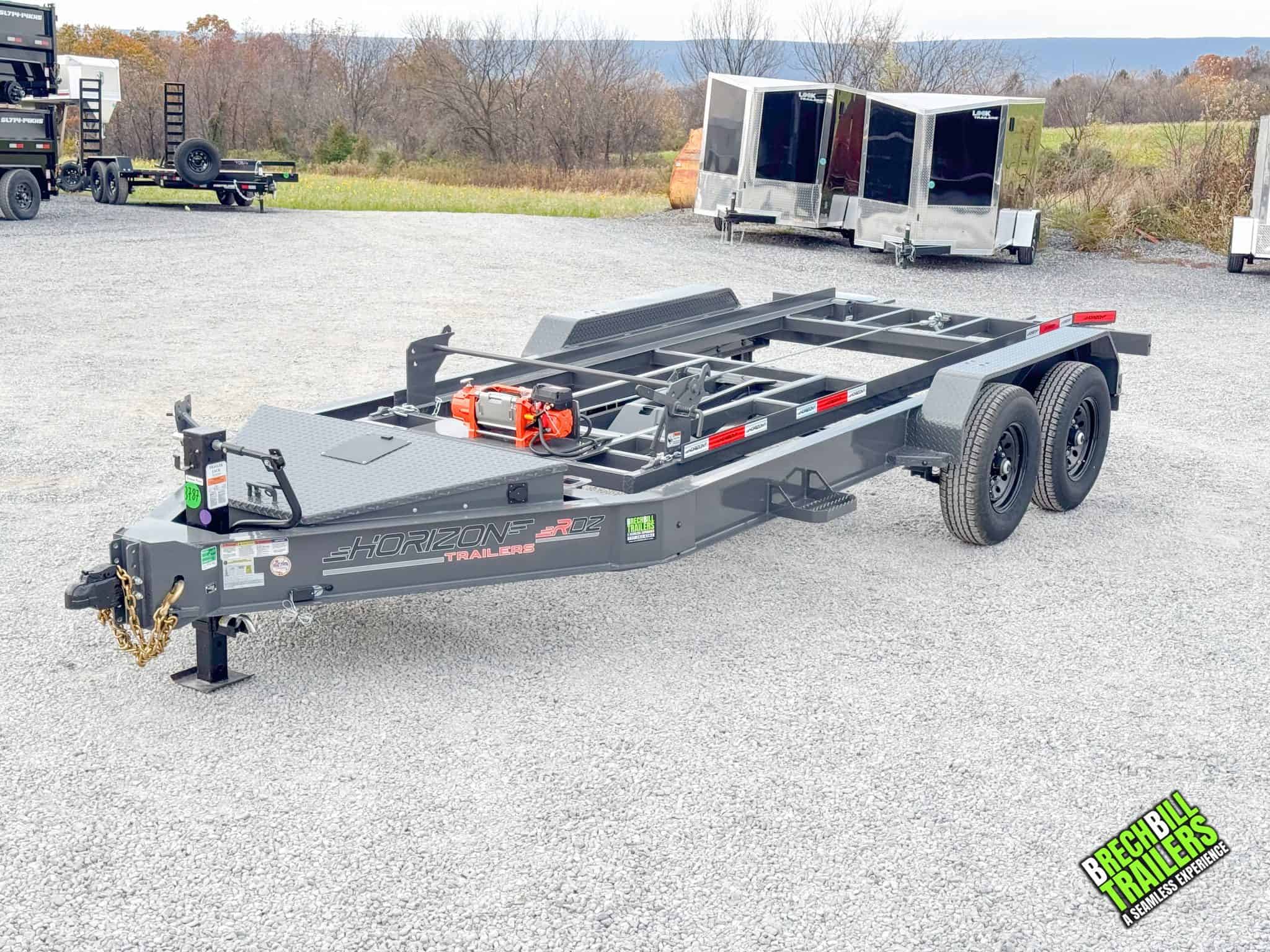 Horizon RDZ-14 14ft Roll Off Trailer, 20K Hoist, 17.5K Winch