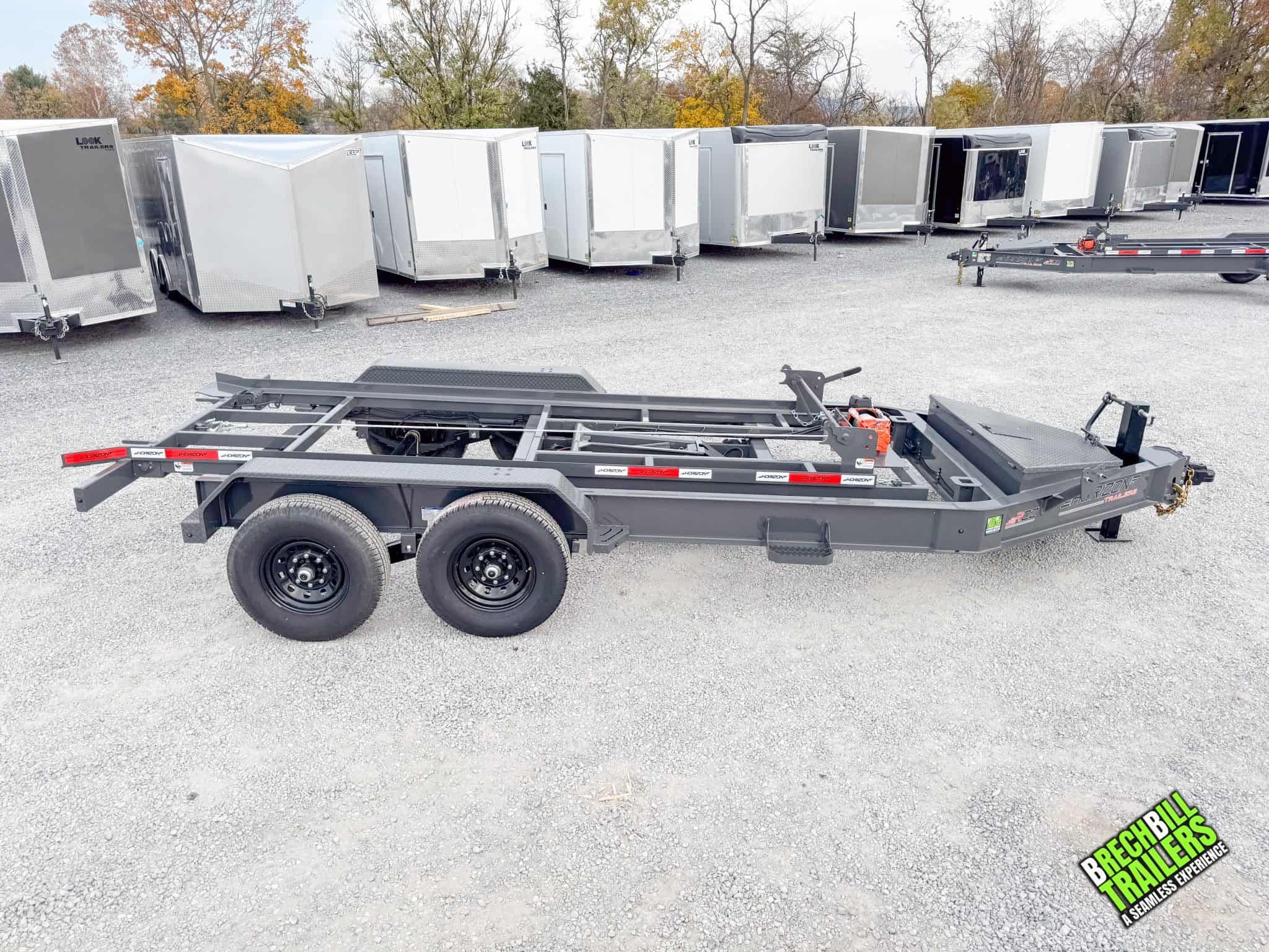 Horizon RDZ-14 14ft Roll Off Trailer, 20K Hoist, 17.5K Winch