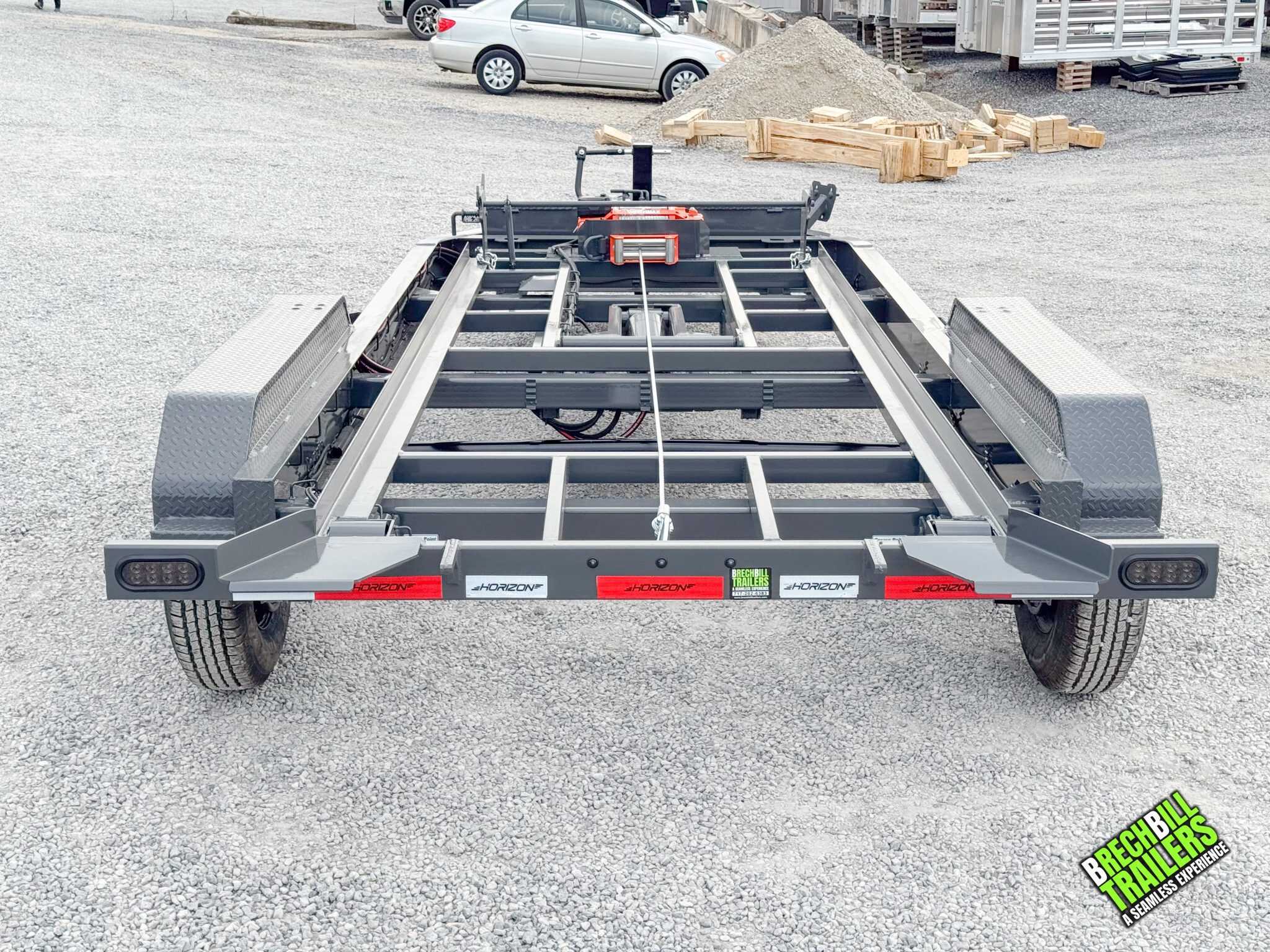 Horizon RDZ-14 14ft Roll Off Trailer, 20K Hoist, 17.5K Winch