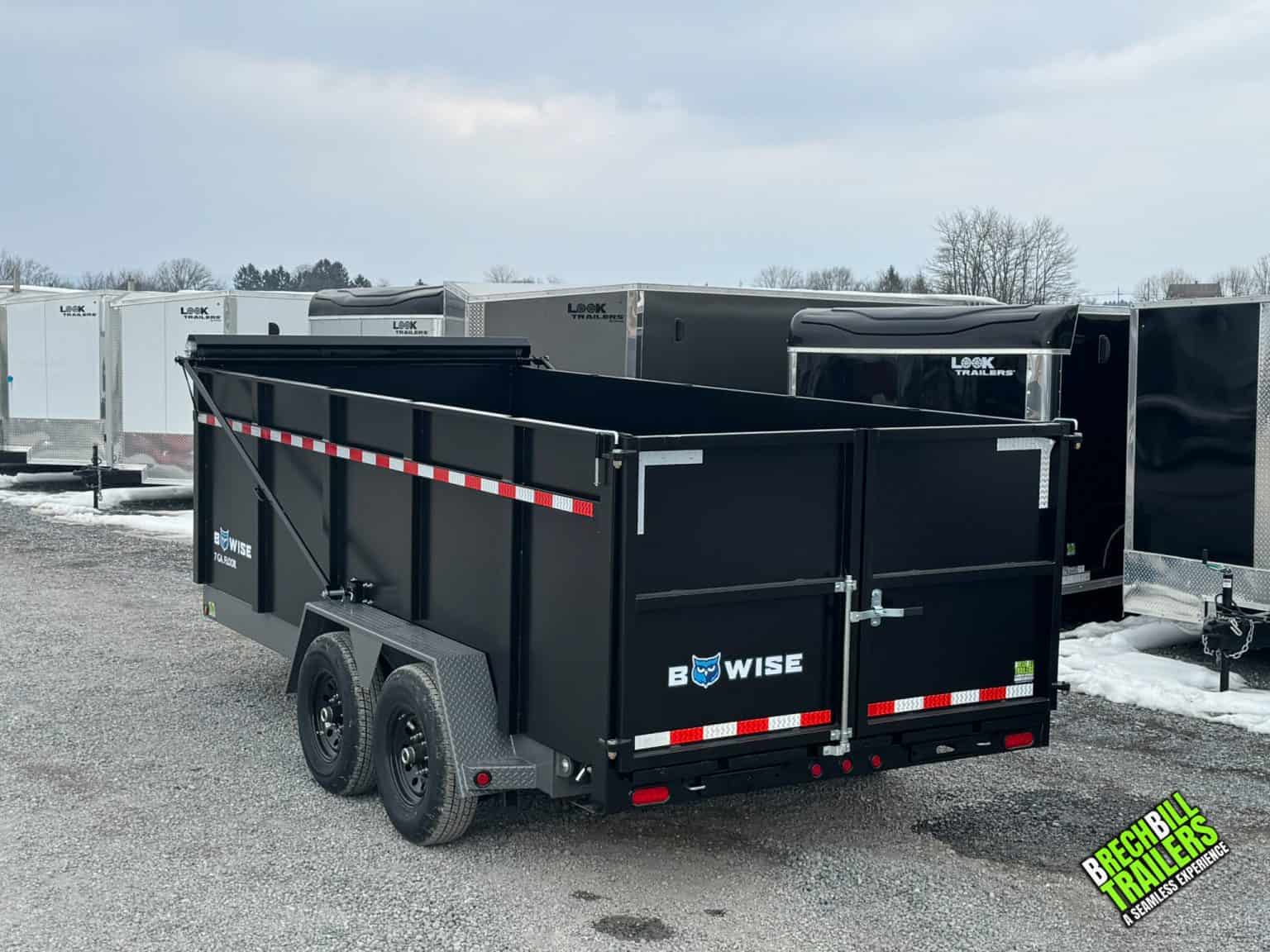 Bwise DLP 15K Heavy Duty Dump Trailer 7x16 48" Sides Tarp With Arms ...