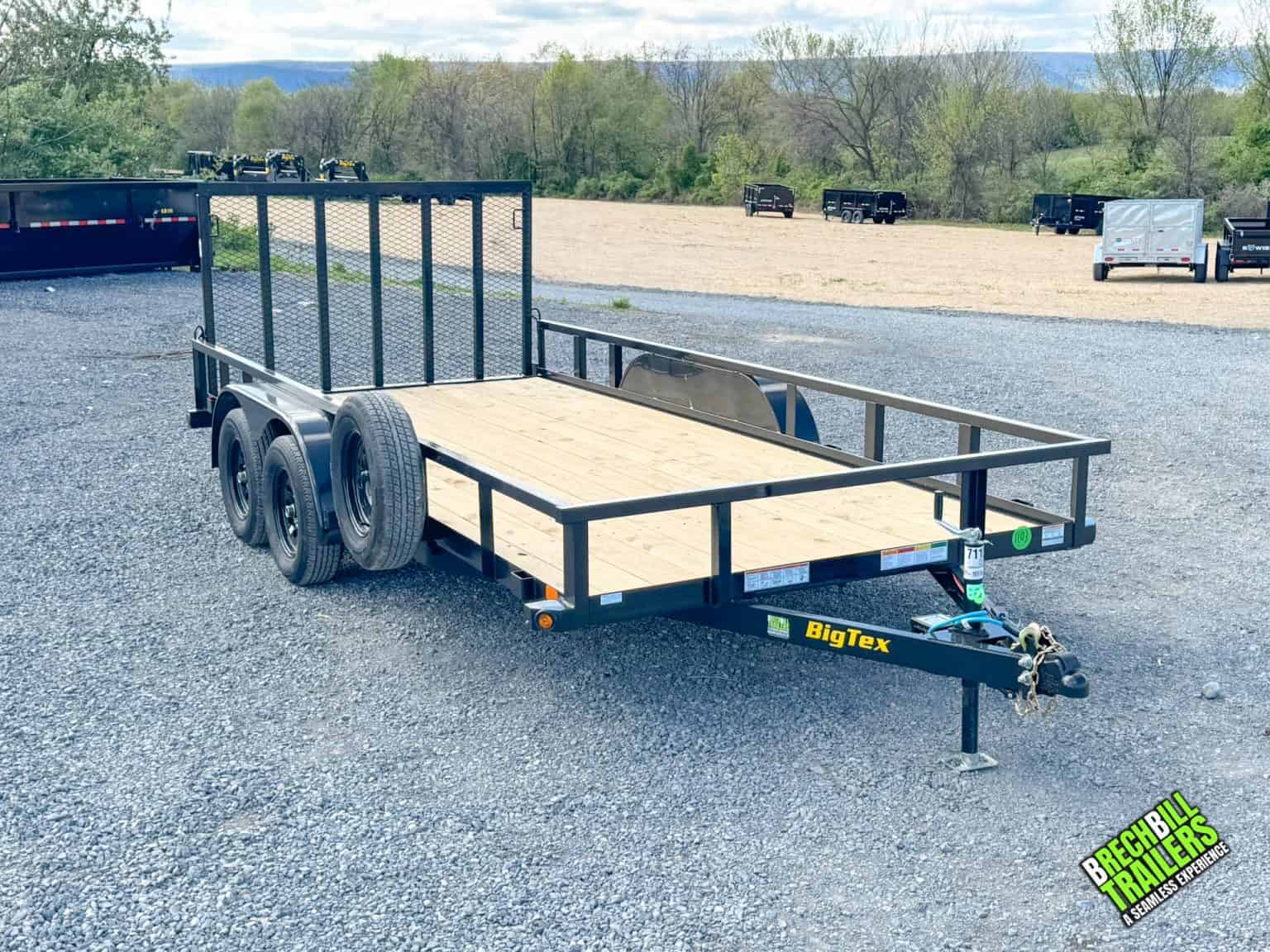 BIGTEX 7K Tandem Axle Utility Landscape Trailer 7x16 (70PI-16R1A-4PBK-BRK2)
