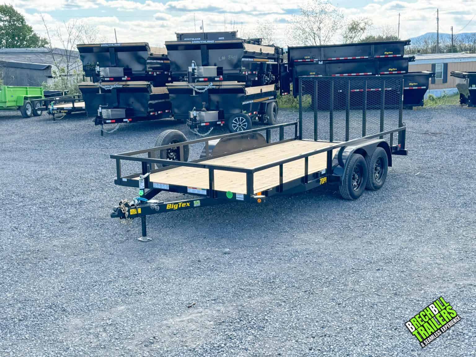 BIGTEX 7K Tandem Axle Utility Landscape Trailer 7x16 (70PI-16R1A-4PBK-BRK2)