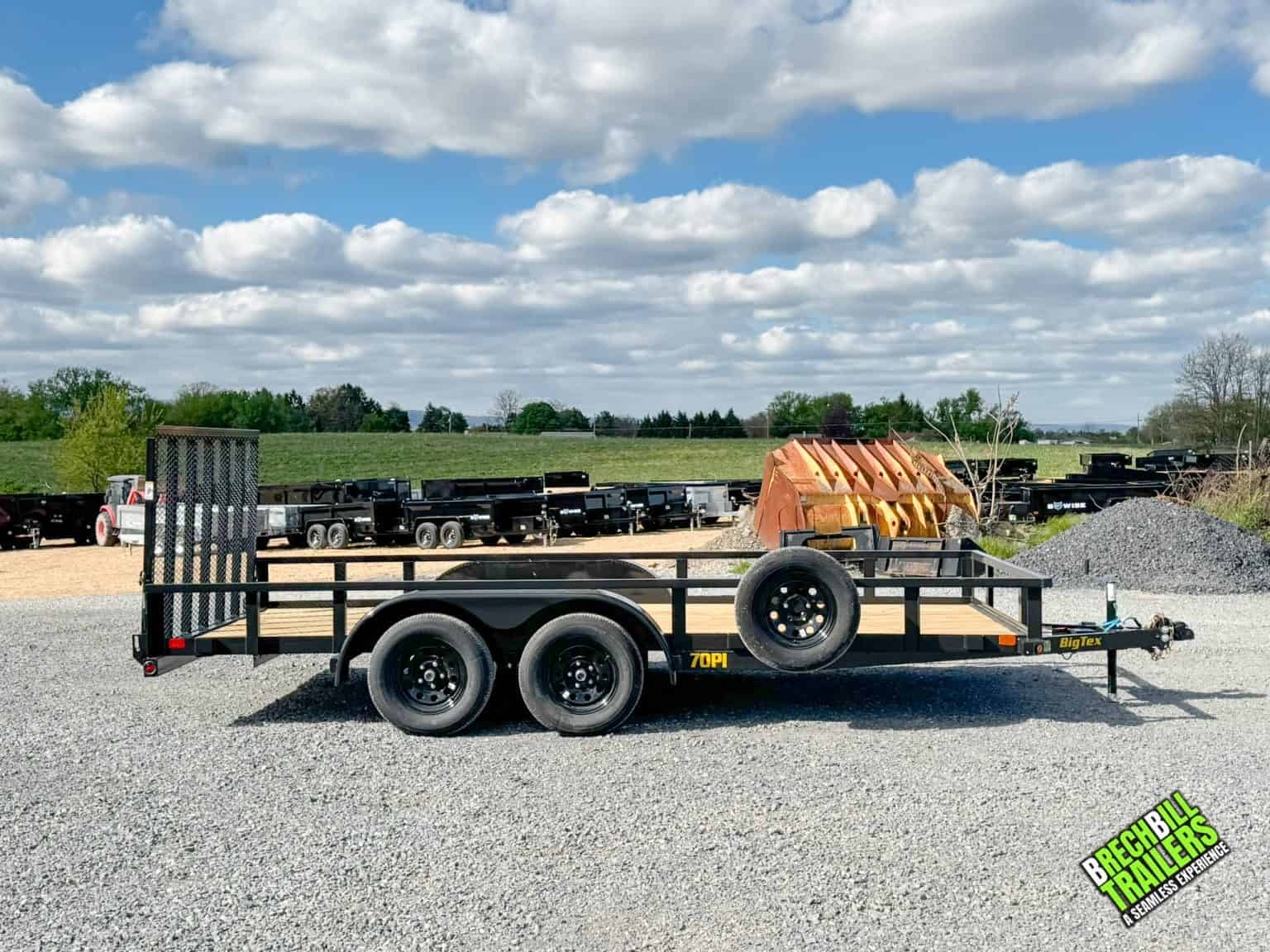 BIGTEX 7K Tandem Axle Utility Landscape Trailer 7x16 (70PI-16R1A-4PBK-BRK2)